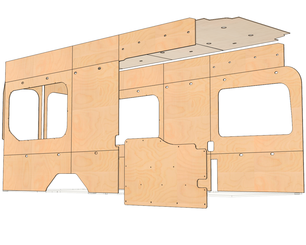 Transit 148 EXT Wood Wall Kit – AVC RIG